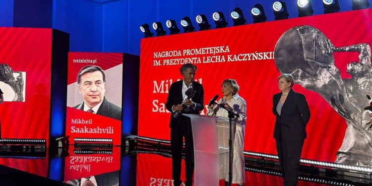 Mikheil Saakashvili awarded the Lech Kaczynski 'Prometheus Award ...